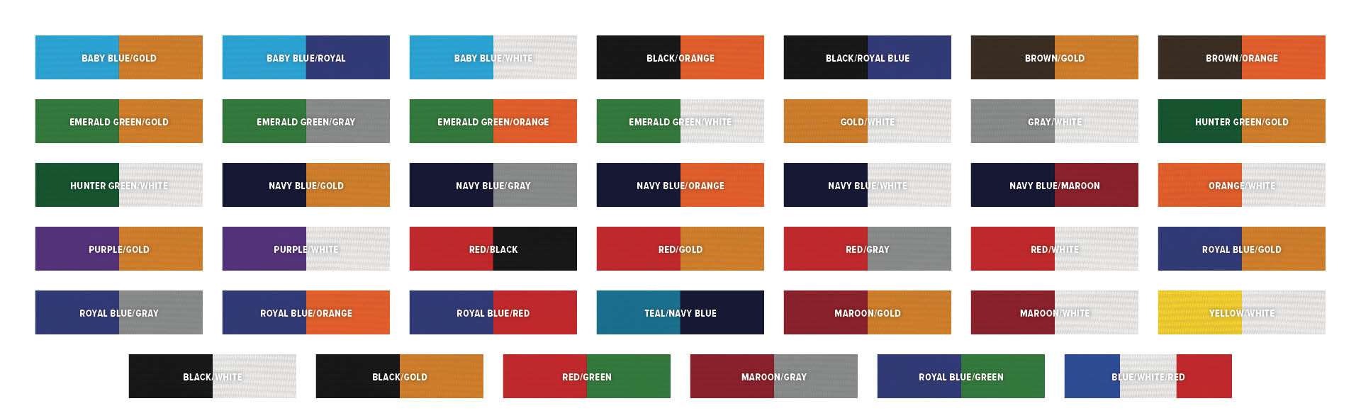 Ribbon Color Options - Medalcraft Mint Inc.